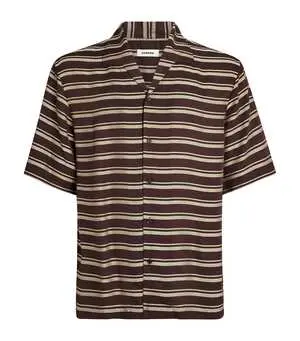 Sandro Stripe Short-sleeve Shirt - Brown