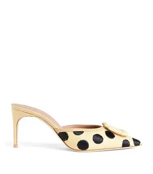 MALONE SOULIERS Raffia Polka-dot Mona Mules 70 - Beige