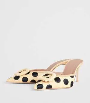MALONE SOULIERS Raffia Polka-dot Mona Mules 70