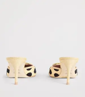 MALONE SOULIERS Raffia Polka-dot Mona Mules 70