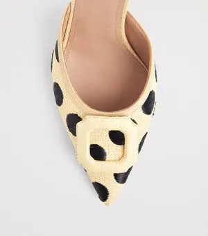MALONE SOULIERS Raffia Polka-dot Mona Mules 70