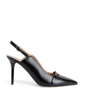 MALONE SOULIERS Leather Marion Slingback Pumps 85 - Black