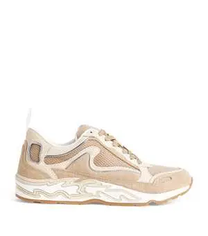 Sandro Suede-trim Flame Sneakers - Beige