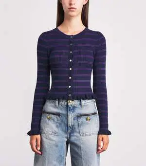 Sandro Knitted Stripe Cardigan