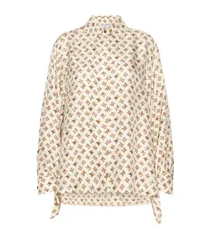Max Mara Silk Logo-print Shirt - White