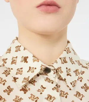 Max Mara Silk Logo-print Shirt - White