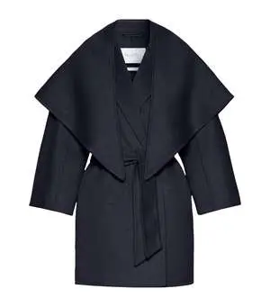 Max Mara Cashmere Short Wrap Coat With Scarf