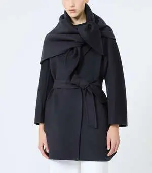 Max Mara Cashmere Short Wrap Coat With Scarf