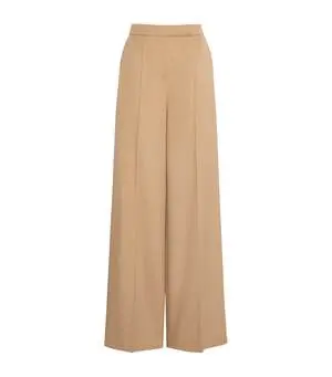 Max Mara Wool Wide-leg Trousers - Beige