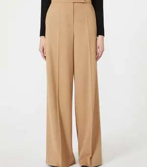 Max Mara Wool Wide-leg Trousers - Beige