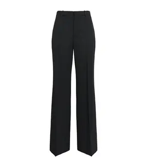 Chloé Wool Flared Tailored Trousers - Black