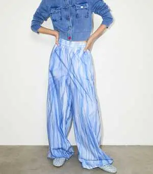 Max & Co. Cotton Tie-dye Straight Trousers