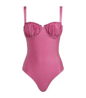 Faithfull The Brand Ruffled Tavia Swimsuit - Pink