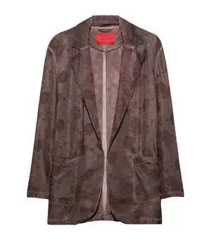 Max & Co. Floral Jacquard Open Blazer - Brown