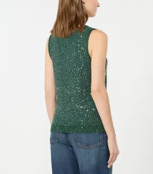 Max Mara Knitted Sequin Tank Top