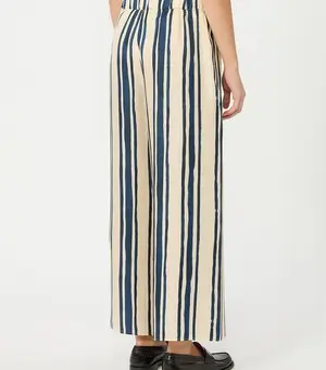 Max Mara Silk Wide-leg Trousers - Navy