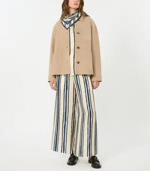 Max Mara Silk Wide-leg Trousers - Navy