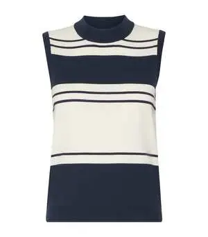 Max Mara Striped Knitted Top - Navy