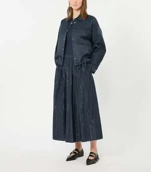 Max Mara Cotton Sequinned Skirt - Navy