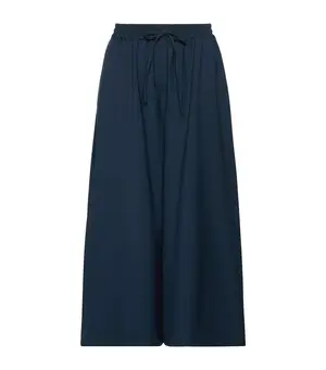 Max Mara Virgin Wool Drawstring Trousers - Navy