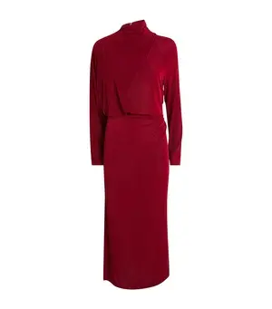 Camilla And Marc Draped Ravine Midi Dress - Red