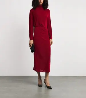 Camilla And Marc Draped Ravine Midi Dress - Red