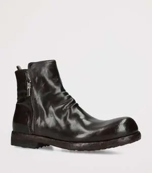 Officine Creative Leather Bulla Ankle Boots
