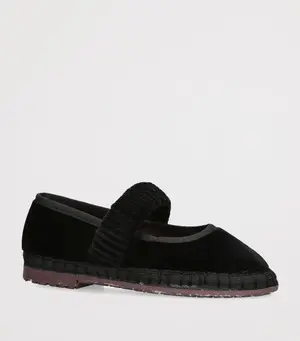 FLABELUS Velvet Mafalda Espadrilles - Black