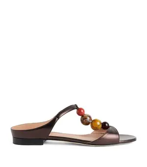 MALONE SOULIERS Metallic Leather Lena Sandals - Brown