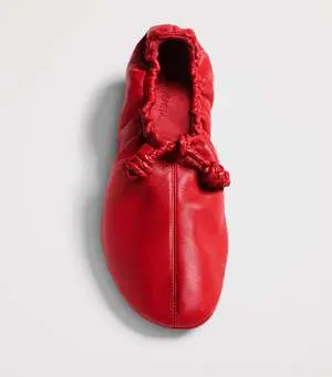 Bottega Veneta Leather Scrunched Ballet Flats