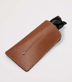 JACQUES MARIE MAGE Leather Circa Sunglasses Slip Case
