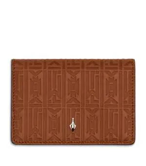JACQUES MARIE MAGE Leather Monogram Bifold Wallet - Brown