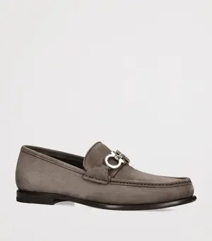 FERRAGAMO Nubuck Leather Avril Loafers