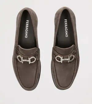 FERRAGAMO Nubuck Leather Avril Loafers