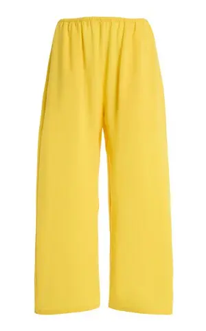 LESET Ari Crepe Crop Pants - Yellow
