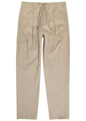 Herno Tapered-leg Twill Trousers - Ecru