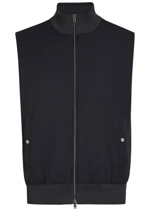Herno Padded Stretch-shell And Cotton-knit Gilet