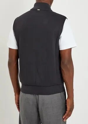 Herno Padded Stretch-shell And Cotton-knit Gilet