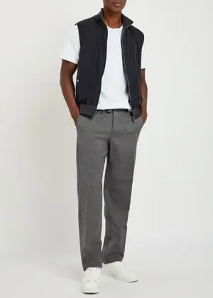 Herno Padded Stretch-shell And Cotton-knit Gilet
