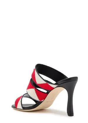Manolo Blahnik Capro 90 Striped Leather Sandals