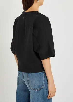 Ossou Rift Cropped Cotton-blend T-shirt - Black