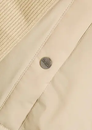 Herno Hooded Padded Stretch Shell And Cotton-knit Jacket