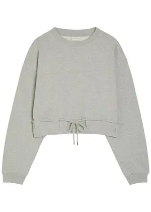 Dries Van Noten Hasterfiela Drawstring Cotton Sweatshirt - Grey