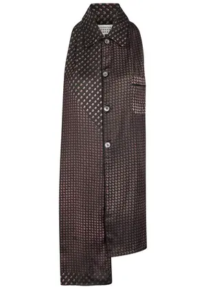 MAISON MARGIELA Paisley-print Backless Satin Top - Black