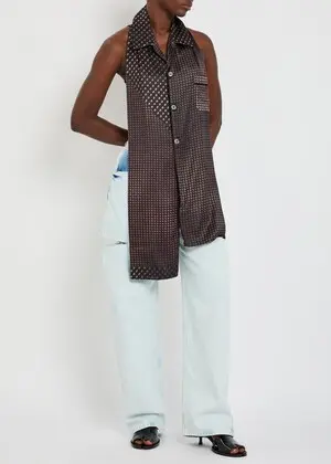 MAISON MARGIELA Paisley-print Backless Satin Top