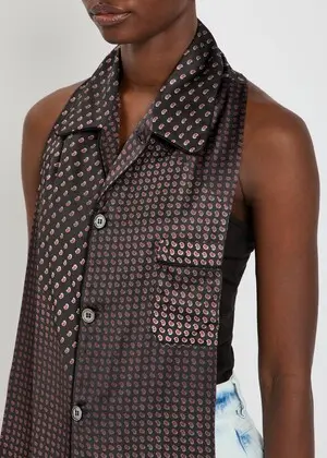 MAISON MARGIELA Paisley-print Backless Satin Top