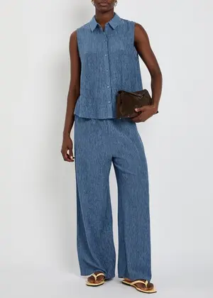 Eileen Fisher Sleeveless Crinkled Woven Shirt