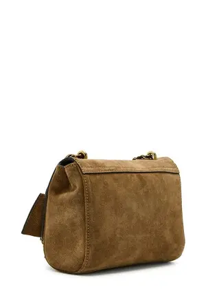 Mulberry Lily Suede Shoulder Bag - Sand