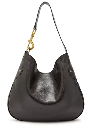 Mulberry Hackney Glossed Grained Leather Shoulder Bag