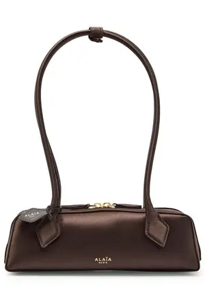 Alaïa Le Teckle Small Satin Shoulder Bag - Brown